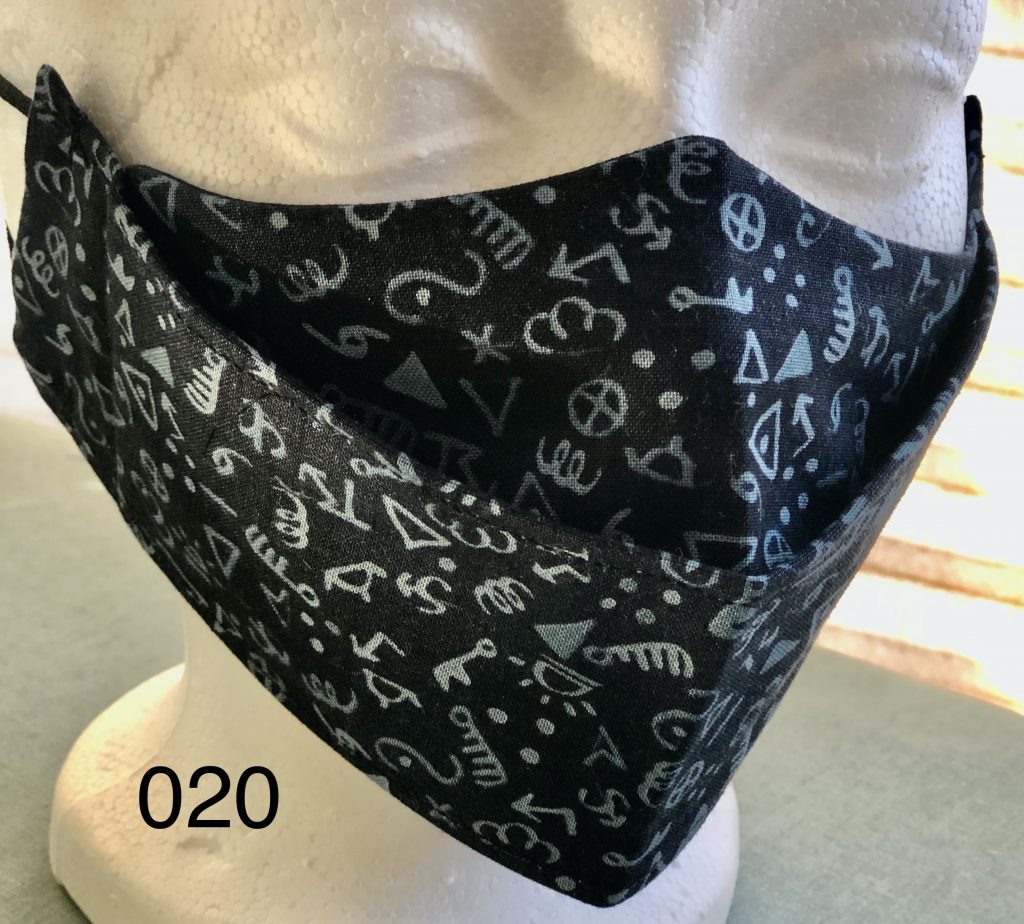 Origami Black with White Symbol Drawings Pattern - Made By Mamma Creations