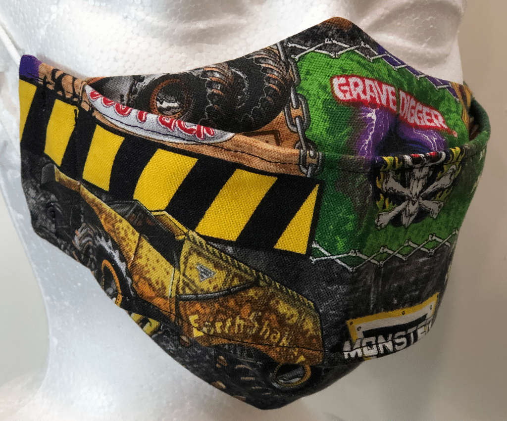 Multi-coloiured Monster Trucks Mask - Made By Mamma Creations